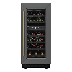 KoolMore KM-CW28DZ-BPR Reserve 15 in. Under-Counter Panel Ready Dual Zone Built-in Wine Cooler with Black Shelves and 23 Bottle Capacity