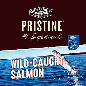 Castor & Pollux Pristine Grain Free Wild-Caught Salmon Recipe Morsels in Gravy Cat Food Pouches, (24) 3oz cans