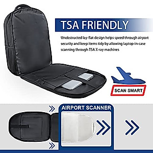 Laptop Backpack, Extra Large Travel Backpack, Durable TSA Flight Approved with USB Charging Port, Water Resistant Business Work School College Weekender Carry On Backpack Fits 17 Inch Notebook, Black