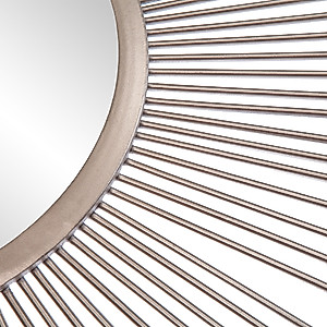 Patton Wall Decor Champagne Rays Sunburst Metal Framed Mirror, 36", Gold