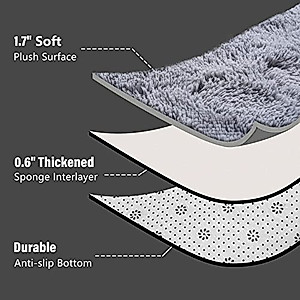Unirea Soft Shaggy Area Rugs for Bedroom, 5x8 Feet, Fluffy Indoor Modern Plush Carpets for Living Room Kids Room Nursery Home Decor, Upgrade Anti-Skid Rectangular Fuzzy Rug, Grey
