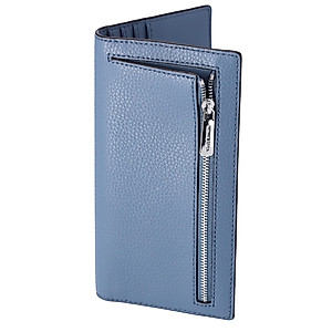 Michael Kors Reed Large Bifold Wallet Denim Blue Leather Exotic Multi