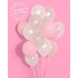 xo, Fetti Party Decorations Pink Latex + Iridescent Foil Bow Balloons - 20 pk | Bachelorette Decorations, Bow Birthday Party, Bridal Engagement Decor, Coquette Cute, Baby Shower, Tea Ribbon Decor