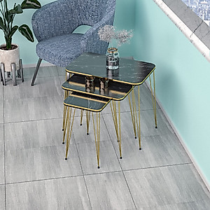 Rectangular Nesting Set of 3, Nesting Table, Modern Woodgrain Look Base for Living Room Coffee Tables or Nightstands - Coffee Table - Side End Table - Small Side Table