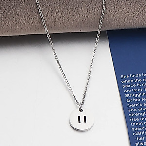 kaisinse Pause Necklace Yoga Jewelry Zen Necklace Gift for Yoga Lovers Wanderlust Necklace Meditaiton Gift for Women with Message Card (Silver)