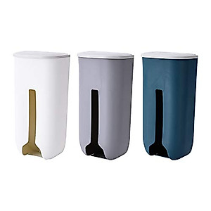 Cabilock White Grocery Bag Dispenser Wall Mounted Folding Bag Saver Organizer Plastic Trash Bag Holder Hanging Storage Bag Recycling Containers Storage for Kitchen