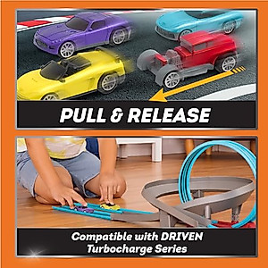 Driven by Battat – Turbocharge Pullback Vehicles – Toy Set with 4 Cars – Race Car Toys and Playsets for Kids – Toy Pull-Back Cars – 3 Years + – Turbocharge - Stock Cars (4 Pack)