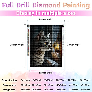 an Egyptian Mau Cat Christmas Cat Diamond Painting Kits for Adults,5D DIY Round Full Drill Cross Stitch Crystal Rhinestone Embroidery Paintings Arts Crafts 20 * 24inch