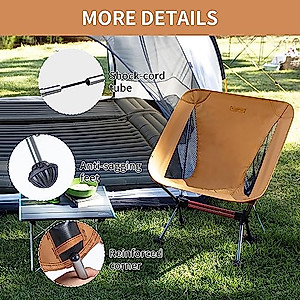 Naturehike YL08 Camping Chair, Ultralight Portable Camp Chair with Storage Bag, Compact Folding Beach Chair for Backpacking Hiking Fishing Picnic