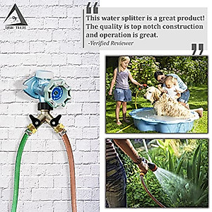Heavy Duty 2 Way Hose Splitter (Premium Brass for Superior Durability), Wye Garden Hoses Connector for Water Spigot Faucet Bib Tap, Double Shut Off Valve, Y Adapter, Rust-Resistant Finish, Zero Leaks