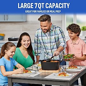 STIRMAX PLUS 7.5 Quart Digital Multi-Cooker with Automatic Paddle to Stir and Shred, 9 in 1 programmable presets to Sauté, Sear, and Brown Food Before Simmering – Accessories & Cookbook Included