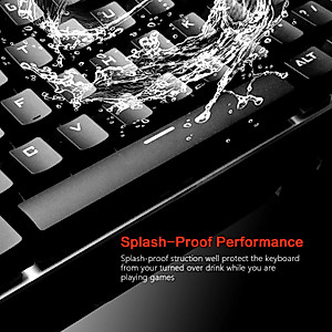 ONE-UP G300 LED Rainbow Backlit Mechanical Game Keyboard, Aluminum Alloy Cover, 87 Key Game Keyboard, Blue Switch, Suitable for PC Games (Black)