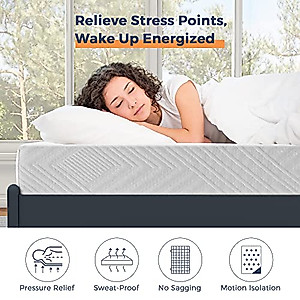 IULULU Full Mattress, 8 inch Memory Foam Mattress in a Box Full Size Green Tea Gel Infused, Medium Firm, CertiPUR-US Certified, Made in USA, White