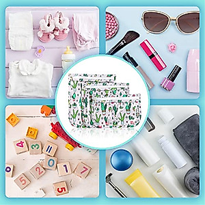 HIONXMGA TSA Approved Toiletry Bag,Set of 3 Clear Travel Toiletry Bags Quart Size Zipper Travel Pouch,Waterproof Travel Makeup Cosmetic Bag for Women Men Toiletries Carry on Airport,Cacti A