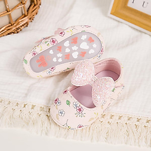 Meckior Infant Baby Girls Boys Handmade Princess Flats Toddler First Walkers Soft PU Leather Non-Slip Crib Wedding Dress Shoes