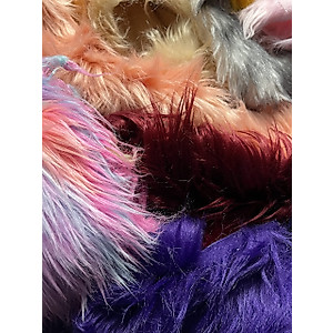 Bianna Creations 16oz Mixed Random Colors Craft Faux Fur Scrap Bag, Remnant Pieces Scrappy Artificial Fake for DIY Crafting Project, Gnome Beard Material, Small Pieces