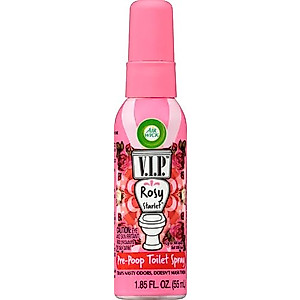 Air Wick V.I.P. Pre-Poop Toilet Spray, Up to 100 uses, Contains Essential Oils, Rosy Starlet Scent, Travel size, 1.85 oz, Holiday Gifts, White Elephant gifts, Stocking Stuffers