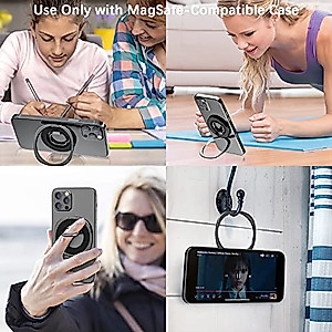 StarBakeSi Magnetic Phone Ring Holder, Compatible with Magsafe Phone Grip and Stand 3 in 1, Phone Holder for Hand, 180° Adjustable Phone Kickstand for iPhone 14 Pro Max, iPhone 14/13 / 12 Series