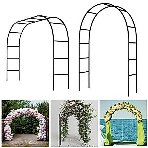 Thorise 7.9 Ft H x 4.6 Ft W Metal Pergola Arbor,Assemble Freely 3 Sizes,for Various Climbing Plant Wedding Garden Arch Bridal Party Decoration Wide Arbor