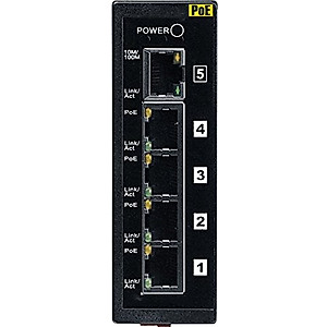 ICP DAS NS-205PSE Industrial Unmanaged 5-Port 10/100 Power Over Ethernet (PoE) Switch
