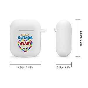 Autism Awareness Silicone AirPods Case Protective Cover Compatible with AirPods 2 & 1 with Keychain