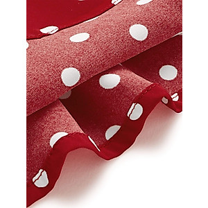 Milumia Women's Elegant Polka Dots Print Cap Sleeve Keyhole Back Work Blouse Top Red Medium