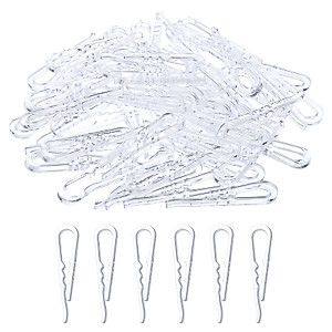 uxcell 100Pcs Durable Plastic Alligator Clips, 1.97" Clear U Shape Shirt Clip Clothespins with Teeth for Folding Ties, Pants, Socks, Garments