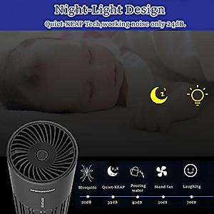 Newisdomake Air Purifiers for Bedroom Home, H13 true HEPA Car Air Purifier Cleans Air of Smoke, Pollen and Pet Dander, Suitable for Car, Table Top, Office & Traveling Use, Black Portable Air Purifier