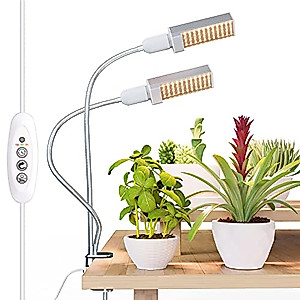 Relassy LED Grow Light for Indoor Plants, 15000Lux Sunlike Full Spectrum Grow Lamp, 45W Auto ON/Off, 3/6/12H Timing Function, 4 Brightness Levels, Professional for Seedling Growing Blooming Fruiting