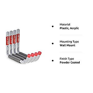 unp POETISKE Utility Hooks Ladder Hooks with 9.8'' Jumbo Arm Garage Storage Organizer Hang Folding Chair Bike Ski Tool Heavy Duty 4PC