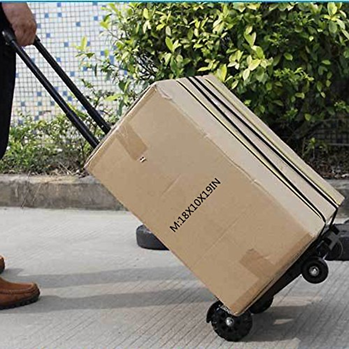 Wincspace Lightweight Folding Hand Cart Dolly Fold Up Hand Truck Portable Utility Moving Shopping Cart-Portable Fold Up Dolly (4wheel/165lbs) (4 Wheel)