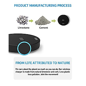 Natural Limestone 15W Wireless Charger, bhipo Fast Wireless Charging Pad, Compatible with iPhone 13/13Pro/13Pro Max/12/12 Pro/SE 2020/11, Samsung Galaxy S21 S20 Note 10, AirPods Pro(No AC Adapter)