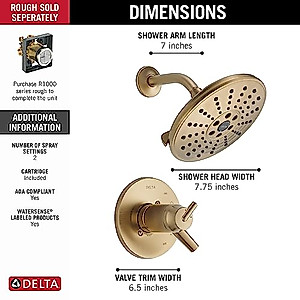 DELTA FAUCET T17T259-CZH2O, Champagne Bronze