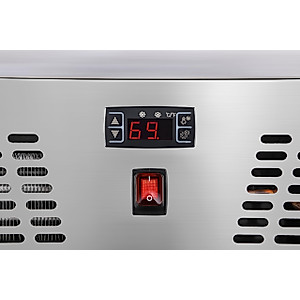 KoolMore AMZ1-GCDF-4P 31 in. Countertop Ice Cream Display case Glass Sneeze Guard in Stainless-Steel, 4 Gelato Pans