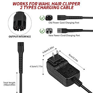 Anrom 4v Clipper Charger Cord,for Wahl Clipper Cordless Charger, Suitable for All Wahl Magic Clip Senior Sterling-4 Designer 8148/8591/8504 (New and Old Versions)