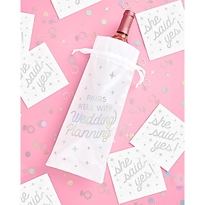 xo, Fetti Bride to Be Gift Wedding Planning Wine Bag | Engagement Party Gift, Bridal Shower Goodie Bag, Bachelorette Party Favor, Bride to Be Decoration, Wedding Drink Holder