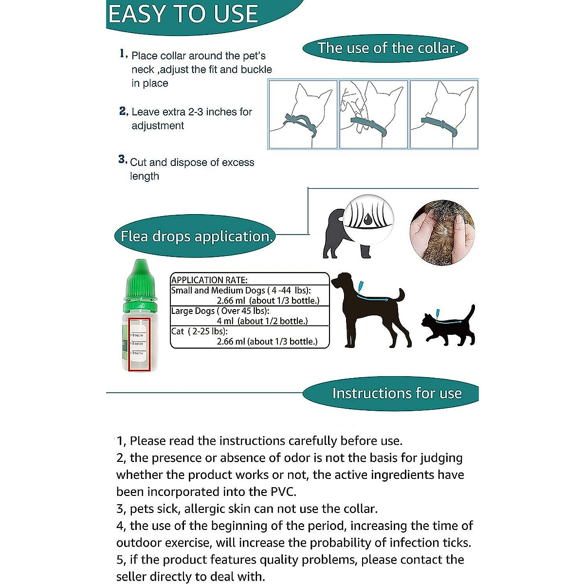 Safe and Effective: Dog Flea and Tick Prevention Repellent, Plus Spot-On with Plant Formula, for Small-Medium Dogs 4-44 lbs, (8.5 Month Supply)