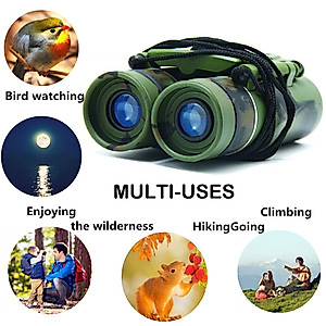 Mini Compact Kids Binoculars 8x21 Binoculars for Kids Telescope Toys for 3-12 Years Boys Girls Binoculars for Kids Gift Kids Binoculars for Bird Watching, Hunting, Outdoor Games, Spy Camping Gear