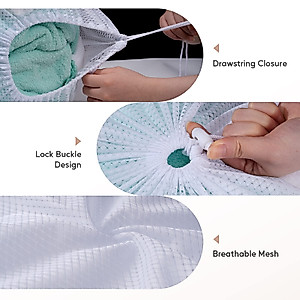 Meowoo Large Mesh Laundry Bag, 27×36inch Heavy Duty Mesh Laundry Bags Drawstring Lockable, Laundry Hamper Liner, Machine Washable, for Travel,Storage, Sports Factories, Dorms, White 1pcs