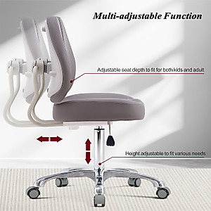 HNKastela Rolling Chair with Back Support - Height Adjustable Shop Stool with Wheels for Esthetician, Lash, Makeup, Computer, Classroom, Studio
