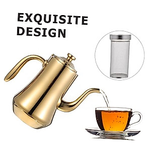 MOLUCKFU 1pc Kettle Camping Coffee Makers Home Espresso Machine Cooking Oil Dispenser Oil Dispenser Condiment Dispenser Gold Teapot Camping Stove Stainless Steel Golden