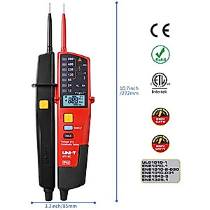 Voltage Tester Professional UT18C Voltage and Continuity Tester Multifunction Waterproof Digital Electrical Circuit Tester Voltage Meter Voltmeter 12V~690V AC/DC Automatic Range LCD Display