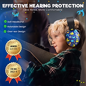 RIIKUNTEK Kids Ear Protection Safety Ear Muffs - SNR 27dB Noise Cancelling Headphones for Kids, Toddlers, Teens, Autism, Hearing Protection Earmuffs for Concerts, Fireworks, Sports Events, Air Shows