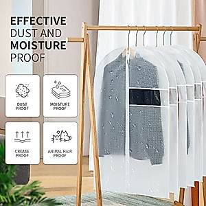CIMLORD 24"X40" 6PACK Clear Garment Bags for Hanging Clothes Plastics Suit Cover Bags for Closet Storage Suit for Suits,Coats,Shirts,Jackets,Sweaters