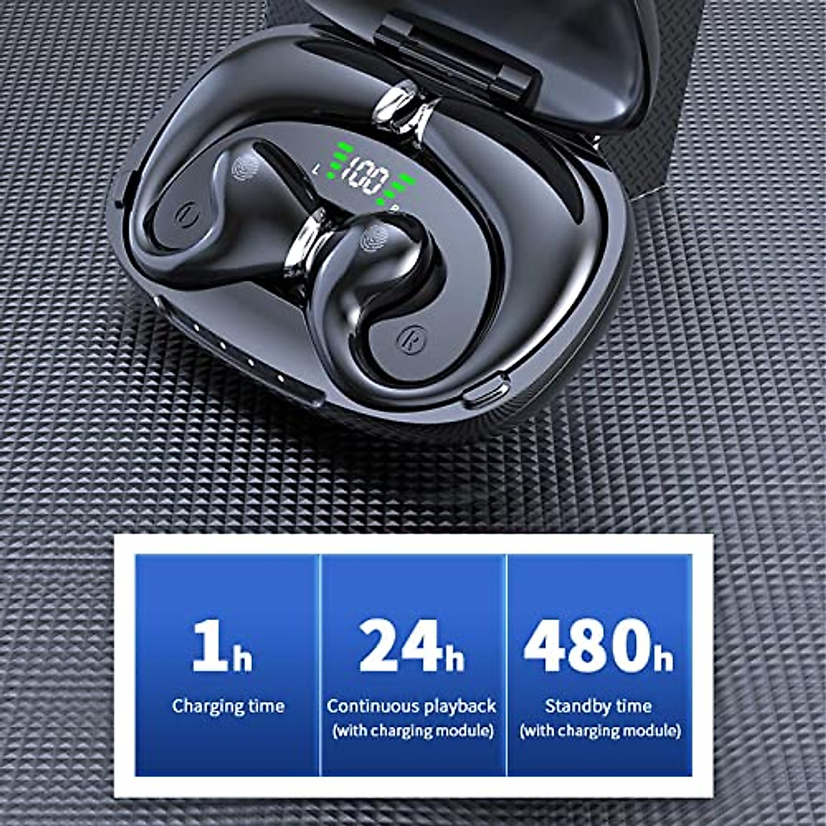 True Wireless Bone-Conduction Bluetooth Headset 5.3 Earbuds No in Ear HiFi Audio Quality Dual Hd Call 480h Long Endurance Music Sports Headphone 2022
