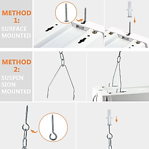 4FT LED Shop Light for Garages, 42W 4800LM 5000K Daylight LED Shop Lights, LED Ceiling Light with Pull Chain (ON/Off), Linear Worklight Fixture with Plug, 10 Pack