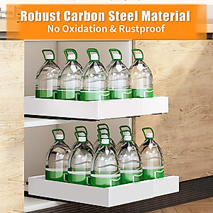 2 Pcs Pull Out Cabinet Organizer, Expandable(12.4"-20.5") Pull Out Drawers for Cabinets Slide Out Drawers for Kitchen Cabinets with Adhesive Nano Film Mounting Adjustable for Kitchen, Pantry (White)