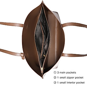 Seammer Leather Tote Bag for Women Large 13.58 Inch Shoulder Purses and Handbags