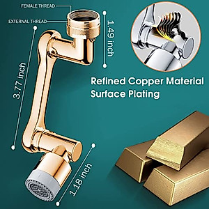 1080° Rotating Faucet Extender Rotatable Multifunctional Extension Faucet Universal Splash Filter Faucet Swivel Faucet Aerator Sink Face Wash Attachment with 2 Water Outlet Modes