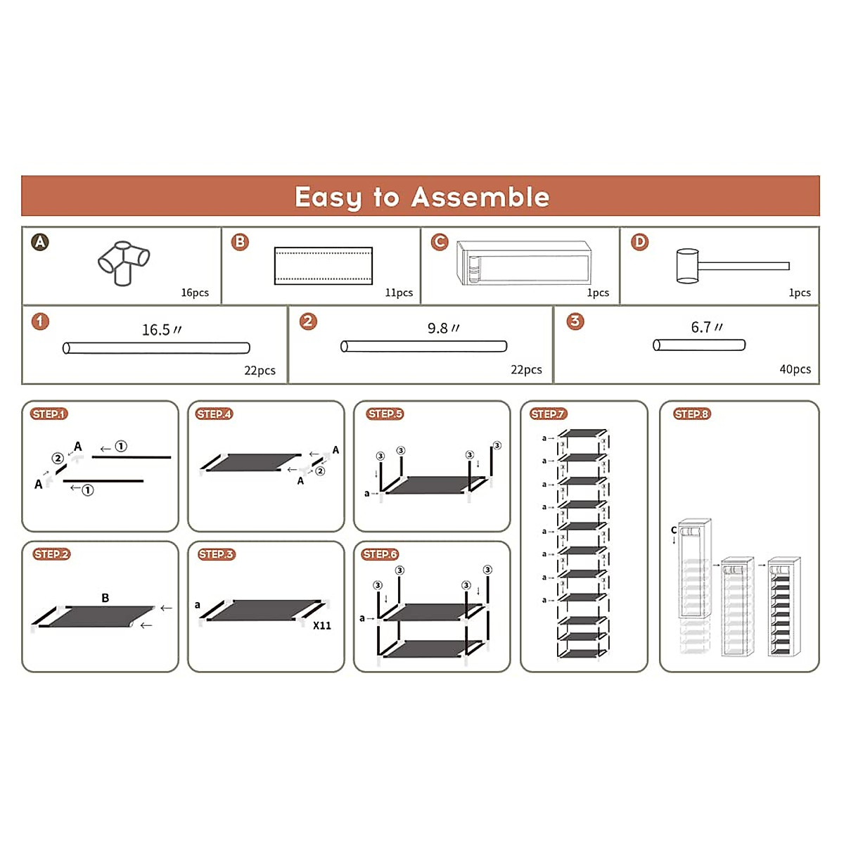 Mandorra 10 Layer 9 Grid Shoe Rack Shelf Storage Closet Organizer Cabinet Multiple Colors (Pink)